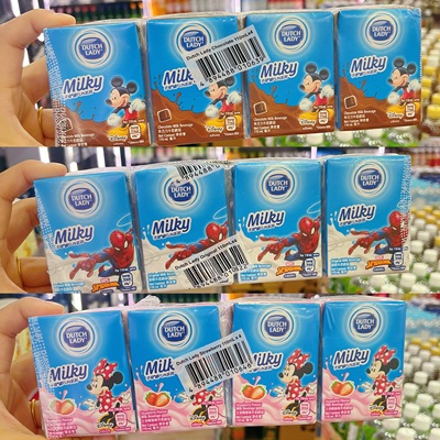 香港代购DutchLady子母牛奶饮品草莓/朱古力 儿童早餐奶110ml*4盒