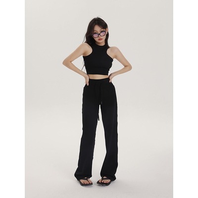 高腰PEMPL运动拖地裤宽松