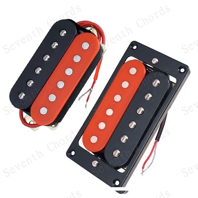 双块双联电吉他双线圈拾音器Humbucker Pickup 红黑斑马款 铜底板