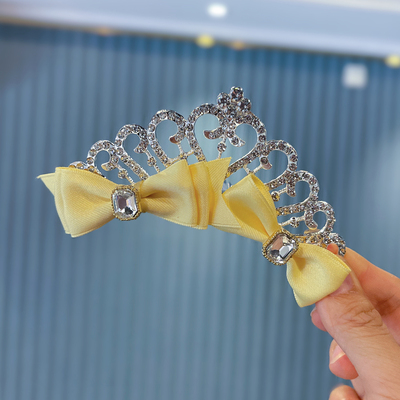 韩版皇冠蝴蝶结女童插梳