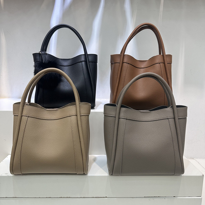 欧比 韩版秋冬小众设计通勤百搭菜篮子复古时尚荔枝纹手提斜挎包