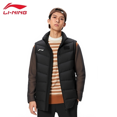 李宁羽绒马甲男士冬季运动时尚休闲保暖背心户外跑步外套AMRV031