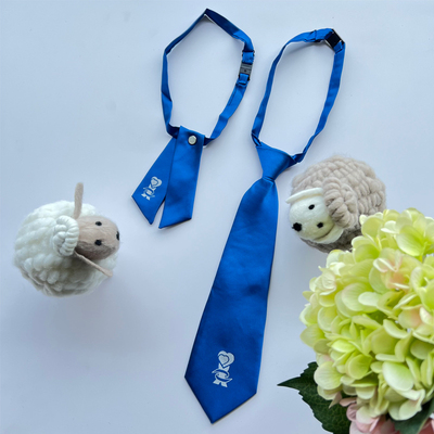 Hey Junior学院风蓝色领带男女通用校服制服领花条纹