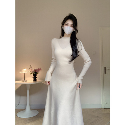 外贸品质修身长裙秋冬微透内搭