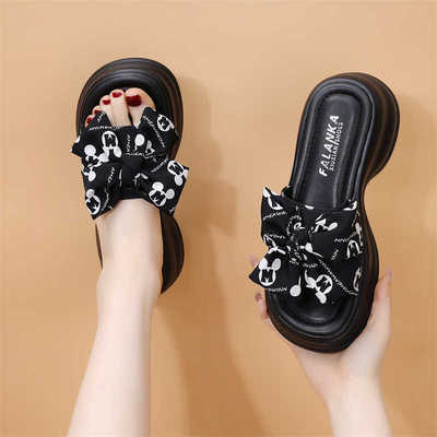 仙女风厚底松糕海边沙滩鞋