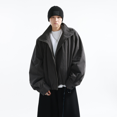 复古灰墨色超宽松廓形空气感夹克