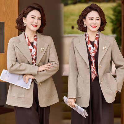 n23春秋装气质妈妈装小西装2026新款洋气中年女修身d02小西服外套