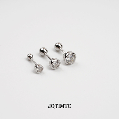 通体s925纯银锆石耳钉