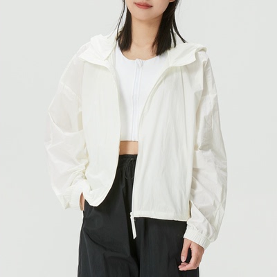 Adidas女子连帽速干透气防晒夹克