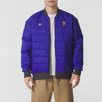 阿迪达斯曼联休闲双面穿运动棉服