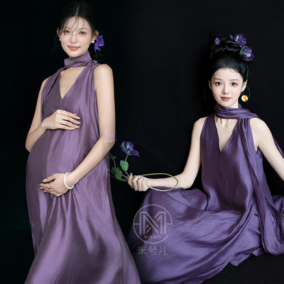 孕妇拍照写真服装新中式连衣裙