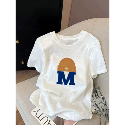 韩版雪花棉圆领短袖t恤女夏季新款时尚大码宽松显瘦胖mm体恤上衣