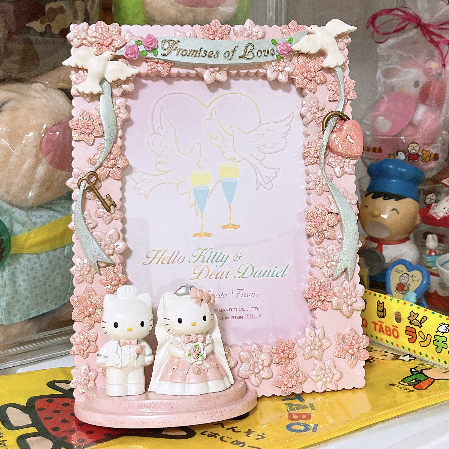 三丽鸥绝版hello kitty daniel结婚相框中古凯蒂猫丹尼尔婚礼相架