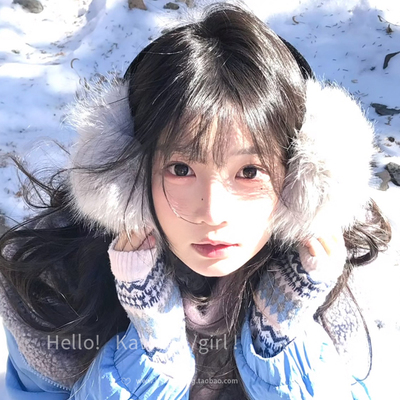 复古文艺感灰色毛茸茸耳罩