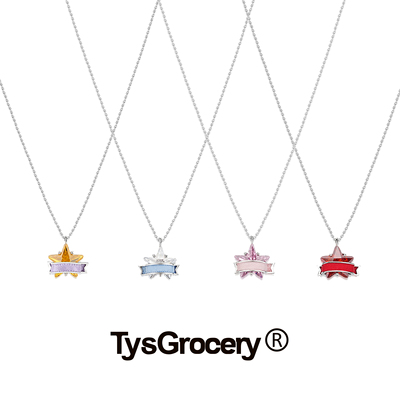 TysGrocery五角星宝石项链彩色