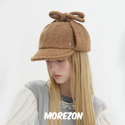 MOREZON【Brown hat Sherlock Cap】秋冬新款潮人羊毛福尔摩斯帽