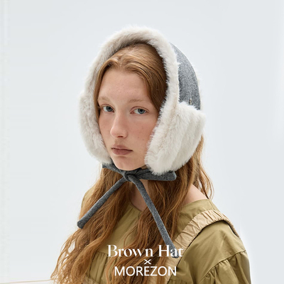 MOREZON【Brown hat Miu Fur Ear Muffler】26秋冬新款毛绒耳包女