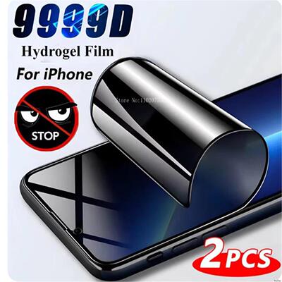 2Pcs Anti-Spy Hydrogel Film for iPhone 13 12 15 16 11 14 Pro Max Plus适用苹果17防窥水凝膜xs全屏贴膜x