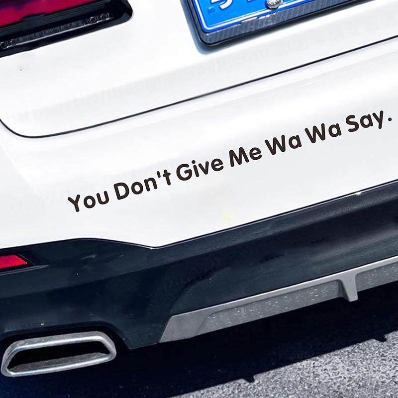 You Don't Give Me Wa Wa Say你不要给我哇哇叫汽车贴纸搞笑文字