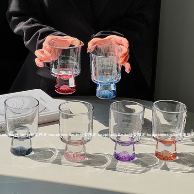 彩色山脉玻璃杯子水杯高级感小众