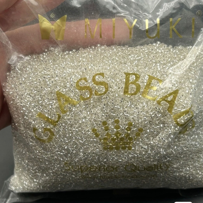 日本miyuki御幸灌银透明银色米珠1号DIY手工串珠手链项链饰品材料