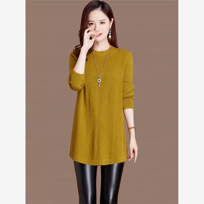 配大衣毛衣连衣裙女士新款2025秋冬季中长款洋气遮屁股上衣打底衫