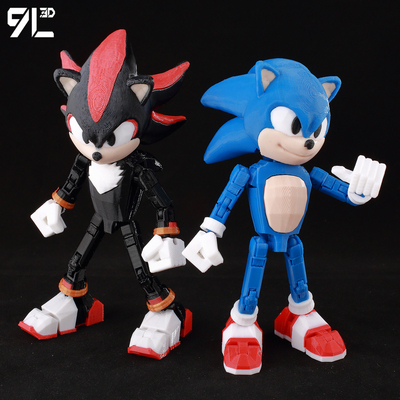 9L3D打印多关节超可动手办暗影索尼克幸运13人偶动漫周边玩具礼物