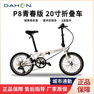 大行P8青春版20寸8速折叠自行车