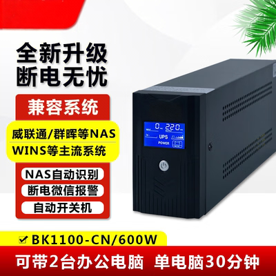 德利仕UPS1500VA900W电脑稳压监控防断停电续航应急不间断电源