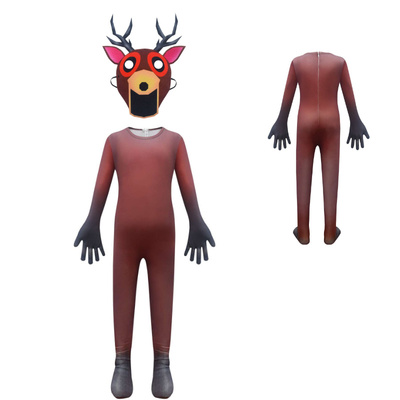 新款cosplay99夜森林鹿怪物服装男童女童连体紧身衣角色扮演服装