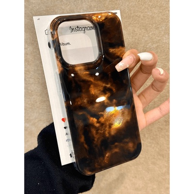 琥珀棕晕染适用16苹果15promax手机壳iphone13141211红米k70小米荣耀200100308090P50保护套华为pura70mate60