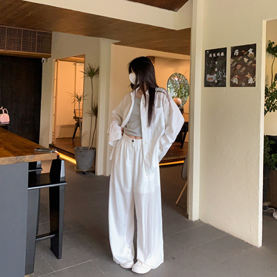 HVIVI垂感休闲凉凉莱赛尔阔腿裤