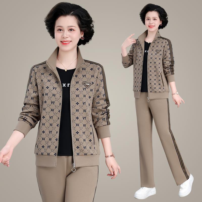 中老年外妈妈秋装动82010609服女套大码春秋中年人妇休闲上衣运服