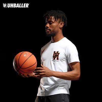 UHBALLER简版美式短袖白色速干排汗男t恤运动篮球球衣服跑步训练