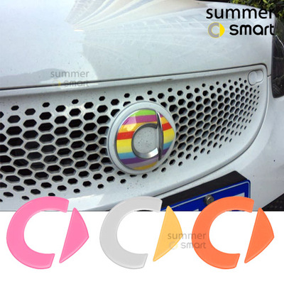 smart汽车两门四门车标滴胶贴