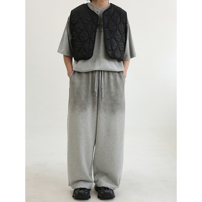 TRIFFER阔版直筒马骝喷色 手绘做旧磨破男女款