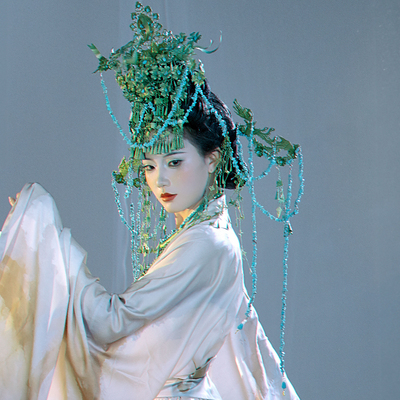 【霜翎阁】青铜大祭司松石衍生全套装汉服发饰品配流苏祭祀楚巫女