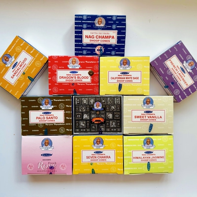 印度赛巴巴香塔香香锥黄花香龙血香玫瑰熏香Satya Dhoop Cones