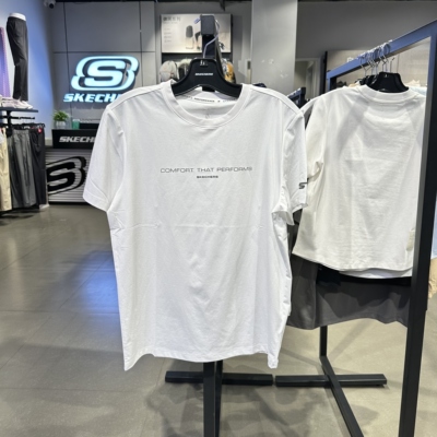 Skechers斯凯奇男士夏季圆领套头纯色亲肤针织短袖T恤衫P226M089