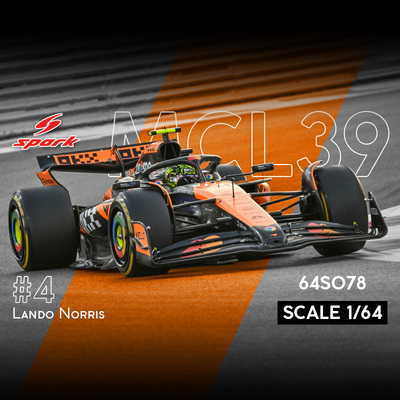 Spark 1:64 迈凯伦MCL39 F1赛车#4诺里斯 2025 阿布扎比 汽车模型