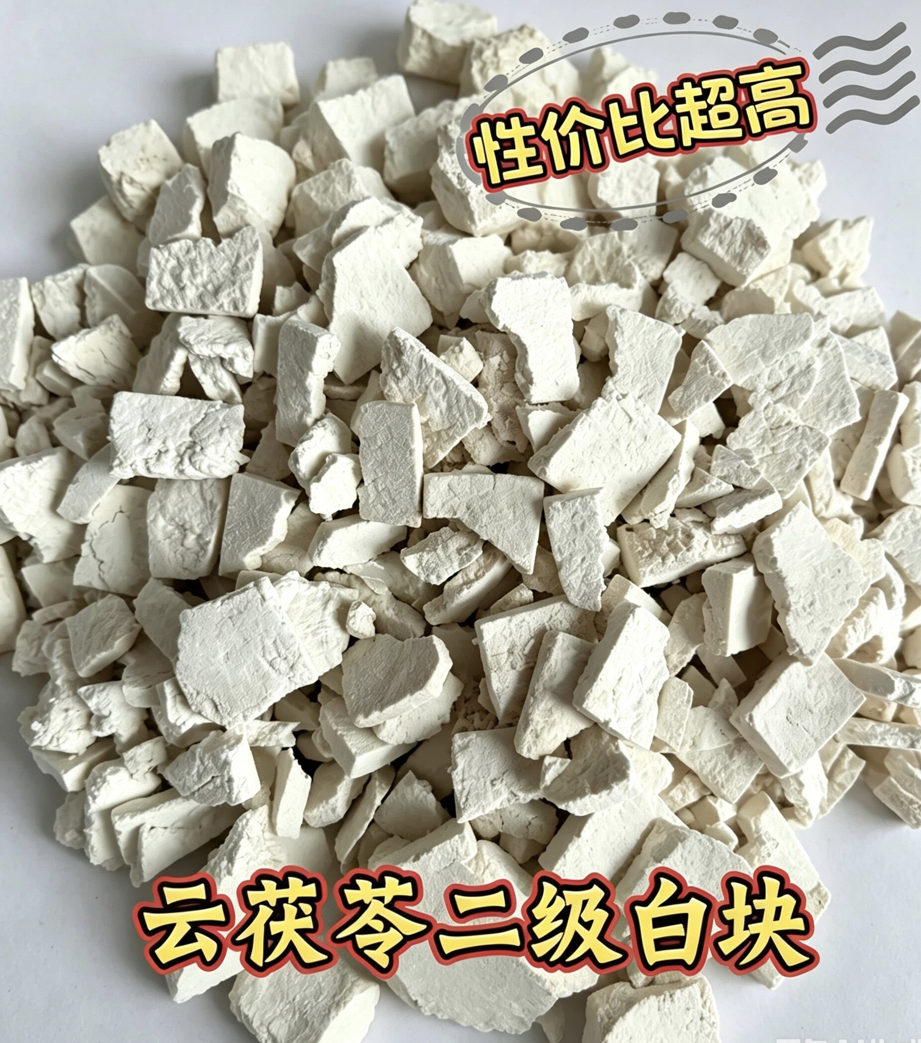 【云茯苓二级小方片】正宗无硫云南发货农家自然晒干