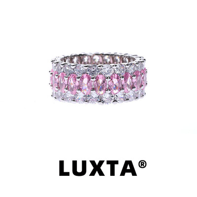 LUXTA男粉色满钻嘻哈潮戒指
