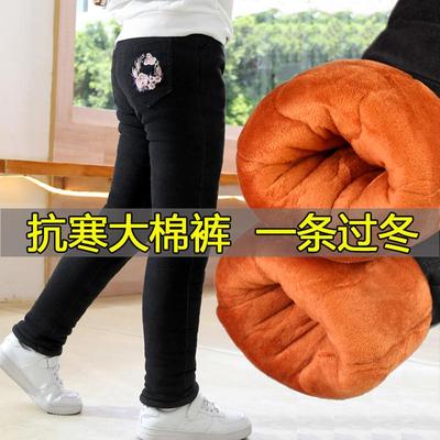 女童加绒加厚棉裤冬季保暖裤长裤