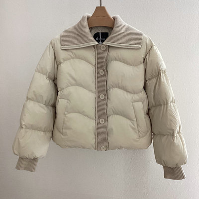 艾莱依2025冬季新款精致拼花纱女短款羽绒服6025204036吊牌价1267