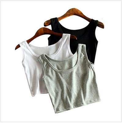 Summer Slim Short Top Women Sleeveless Tank Tops Black/White