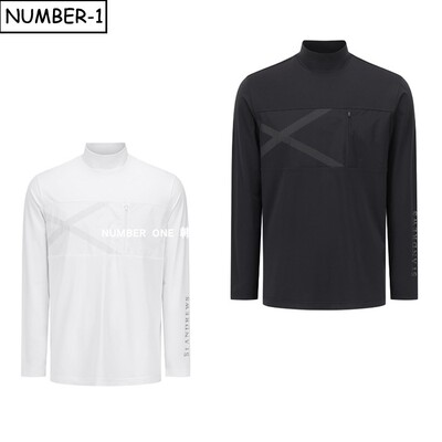 韩国代购st andrews高尔夫球服26年男春纯色拉链口袋小高领套头衫