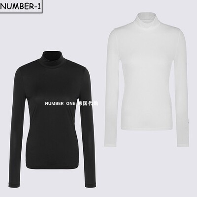 韩国代购GFORE高尔夫球服26年女款简约纯色透气舒适半领长袖上衣