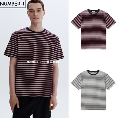 韩国代购CLOVE高尔夫球服26年男款夏季时尚条纹透气轻质半袖上衣