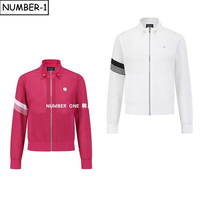 韩国代购pearly gates高尔夫球服26年女夏季微笑徽标拉链长袖开衫