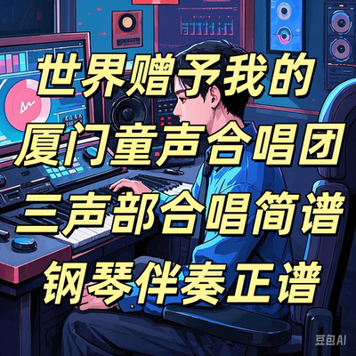 世界赠予我的 成都童声合唱团 另售 三声部合唱简谱钢琴伴奏正谱